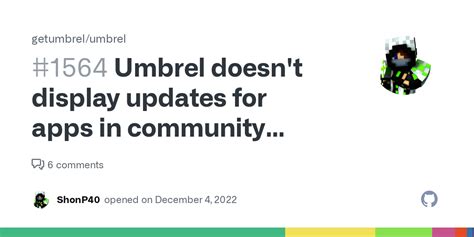 umbrel doesn t display updates for apps in community stores · issue