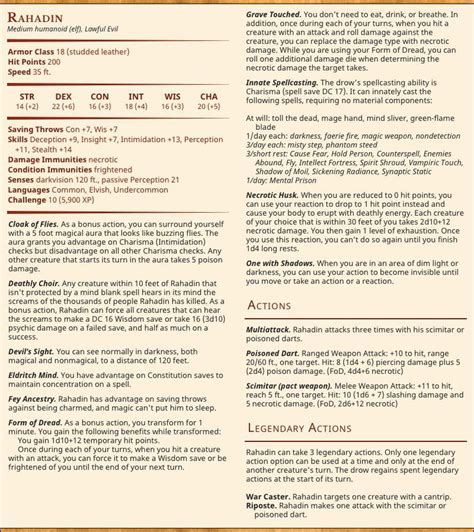 Alternate Stat Blocks For Strahd And Rahadin Rcurseofstrahd