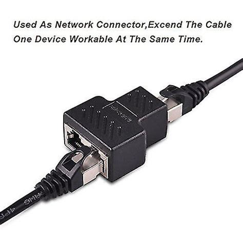 Rj45 Splitter Connectors Adapter Ethernet Splitter Coupler Double Socket Hub Interface Contact