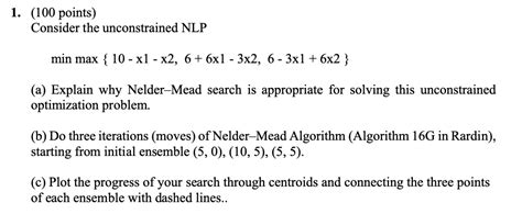 100 Points Consider The Unconstrained Nlp
