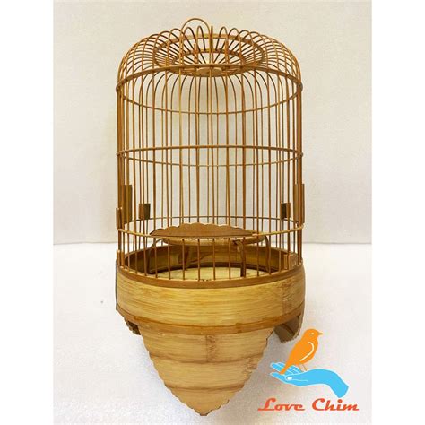 Bird Cage With High Legs Bamboo Cage With Thin Slats Handle Lovechim Shopee Malaysia