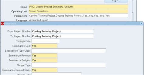 Oracle Applications Oracle Projects Status Inquiry Details