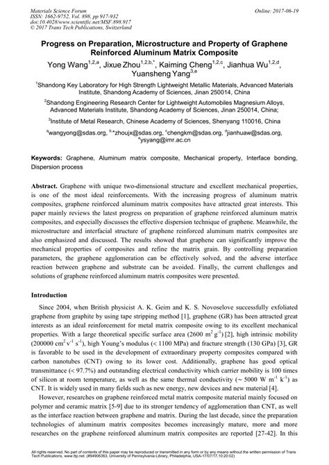 Pdf Progress On Preparation Microstructure And Property Of Graphene Reinforced Aluminum