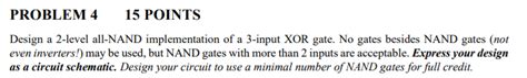 Solved PROBLEM POINTS Design A Level All NAND Chegg Com