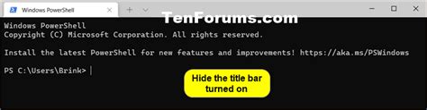 how to hide or show title bar for windows terminal app in windows 10