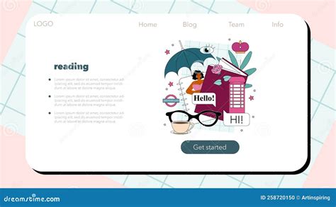 English Class Web Banner Or Landing Page Study Foreign Languages Stock