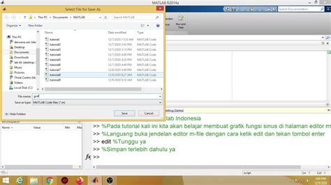 Cara Membuat Grafik Fungsi Sinus Di Editor M File Matlab Youtube