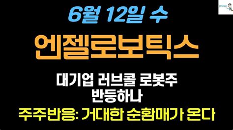 엔젤로보틱스 주가전망 로봇 관련주 분석 지금 꼭 체크하는 이유 큰 순환매가 옵니다 엔젤로보틱스주가 엔젤로보틱스주가전망 Youtube