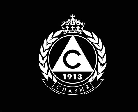 Slavia Sofia Club Logo Symbol White Bulgarie League Football Abstract