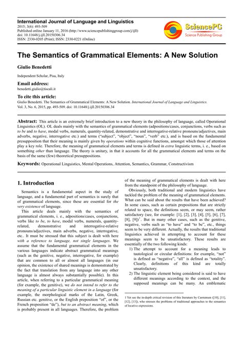 pdf the semantics of grammatical elements a new solution