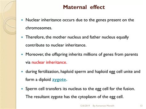 Cytoplasmic Inheritance And Maternal Effect PDF Biological Sciences Science