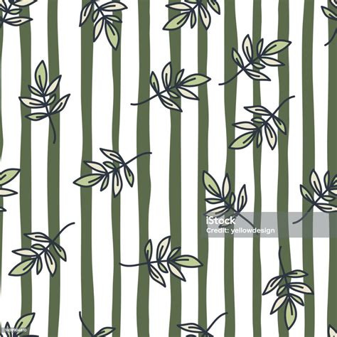 귀여운 윤곽선은 이음새가 없는 패턴을 남깁니다 간단한 잎 벽지 식물 꽃 배경 고풍스런에 대한 스톡 벡터 아트 및 기타 이미지 고풍스런 관목 그래픽 프린트 Istock