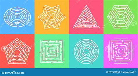 labyrinth game finding way puzzle mazes round maze simple labyrinths in various shapes logic