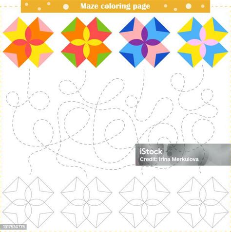 아이들을위한 논리 게임 미로를 통과하여 패턴에 따라 그림을 색칠합니다 0명에 대한 스톡 벡터 아트 및 기타 이미지 0명 개발 검색 Istock