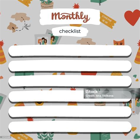 플래너를위한 귀여운 스크랩북 템플릿 과 직장 생활의 균형에 대한 다채로운 삽화 인쇄 가능하고 편집 가능한 일러스트레이션이