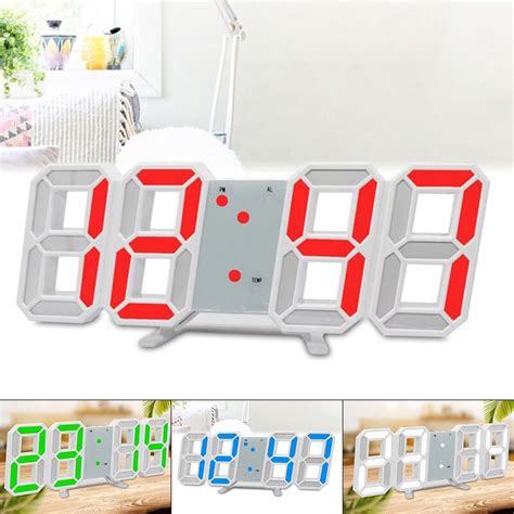 Large Digital Led Wall Desk Snooze Alarm Clock Mod Grandado