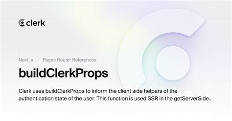Nextjs Buildclerkprops