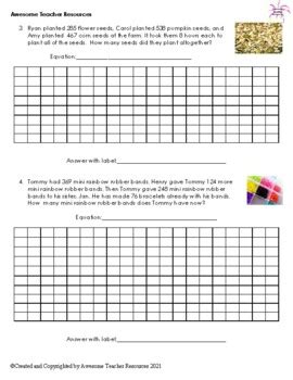 Addition And Subtraction Multi Step Word Problems By Awesome Teacher Resources