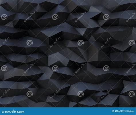 Abstract Black Background With Triangulate Polygon Pattern Stock