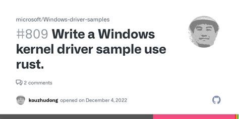 Write A Windows Kernel Driver Sample Use Rust Issue Microsoft Windows Driver Samples