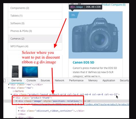 How To Select Css Selector For Discount Ribbon And Offer Countdown In X