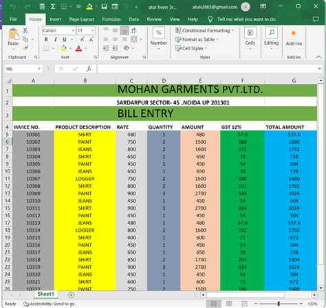 Ms Excel Client Data Sheet Freelancer