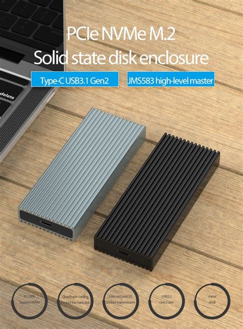 USB To M SATA SSD Box Gbps PCI To Type C Gen Gbps External SSD Enclosure Pcie Nvme M