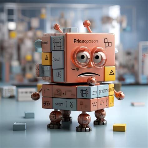 Premium Photo Robot Made Of Cubes In The Laboratory 3d Illustration