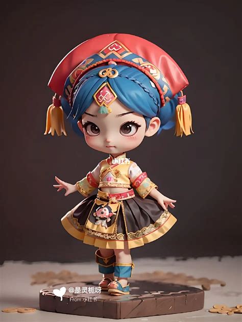 Ai绘画就爱这款q版少数民族壮族服饰女孩图 花瓣网