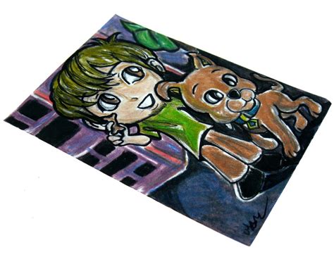 Scooby Doo Shaggy Japanese Anime Art Original Sketch Card Drawing ACEO PSC 1 1 By Maia