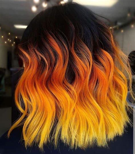 Los 5 Mejores Ideas Para Cabello Tono Naranja Rojo Fuego Degrade 💛🔥🧡