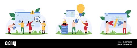 Software Code Development Testing Set Tiny People Look For Program