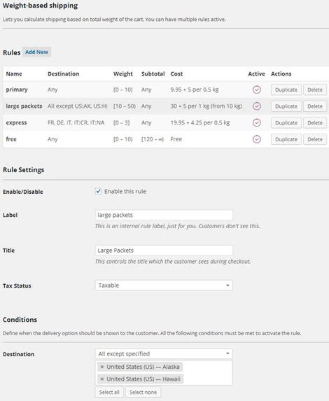 WooCommerce Weight Based Shipping WP Solver
