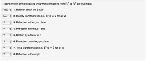solved which of the following linear transformations from