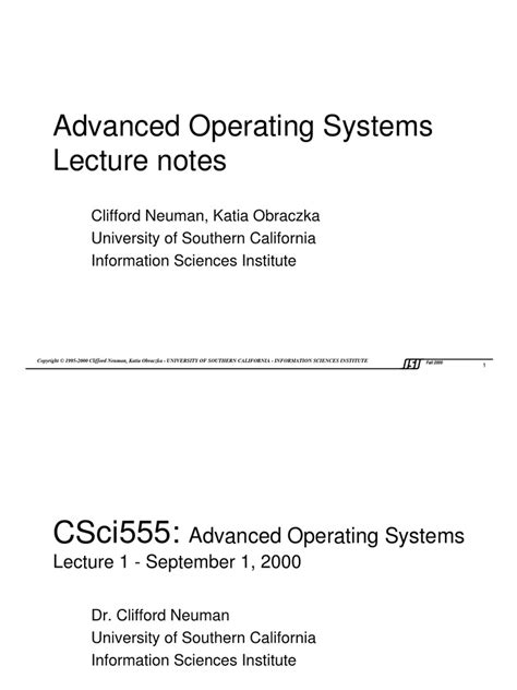 Advanced Operating Systems Lecture Notes Pdf Distributed Computing