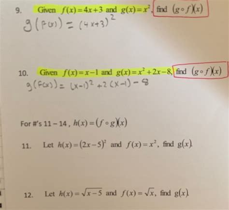 Solved Composition Of Functions Word Problems In The Mail
