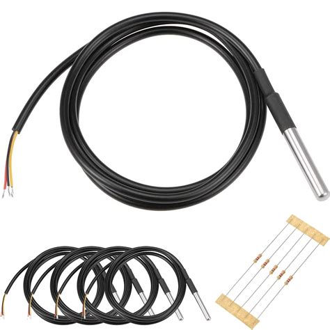 daokai 5pcs ds18b20 temperature sensor waterproof digital temp
