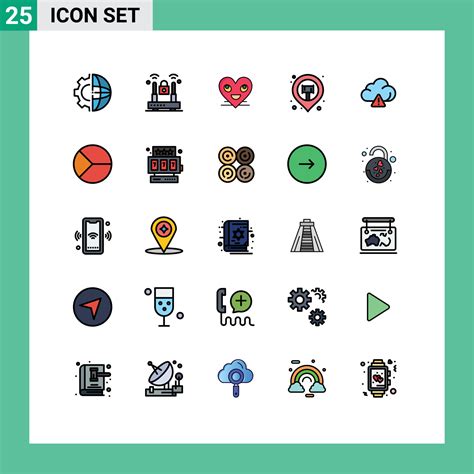 25 Universal Filled Line Flat Color Signs Symbols Of Map Pin Map Protection Location Face