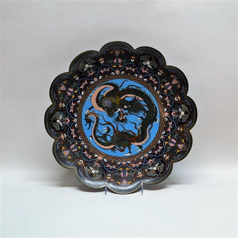 Antique Chinese Cloisonne Charger Circa 1850 1860
