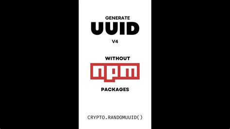 generate uuid v4 without any library or package shorts youtube