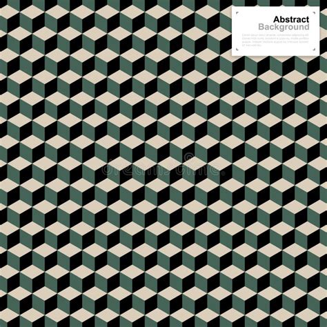 Seamless Isometric Cubes Pattern Vintage Color Pattern Background