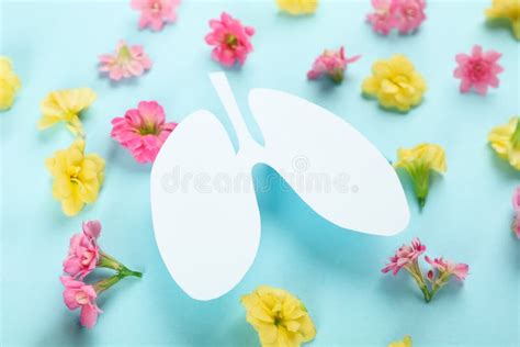 World Lung Day Or Lung Healthy Concept On Blue Background Stock Photo Image Of Shape