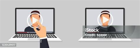 웨비나 온라인 컨퍼런스 및 교육 그림 플랫 벡터 일러스트레이션 웹 회의에 대한 스톡 벡터 아트 및 기타 이미지 웹 회의 전자 학습 개념 Istock