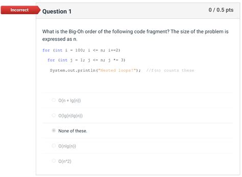 Solved What Is The Big Oh Order Of The Following Code Chegg