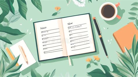 Plan Daily Tasks Efficiently With Notepad Pens And Coffee Boost Productivity With Simple