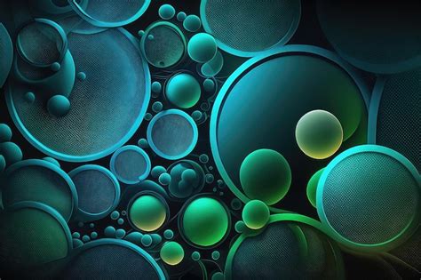 Premium Photo Intersecting Circles In Shades Of Blue And Green Creating A Serene And Calming