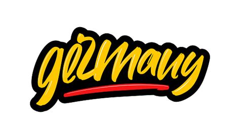 독일 현대 브러시 문자 텍스트입니다 인쇄 및 광고용 벡터 일러스트 로고 검은색에 대한 스톡 벡터 아트 및 기타 이미지 검은색