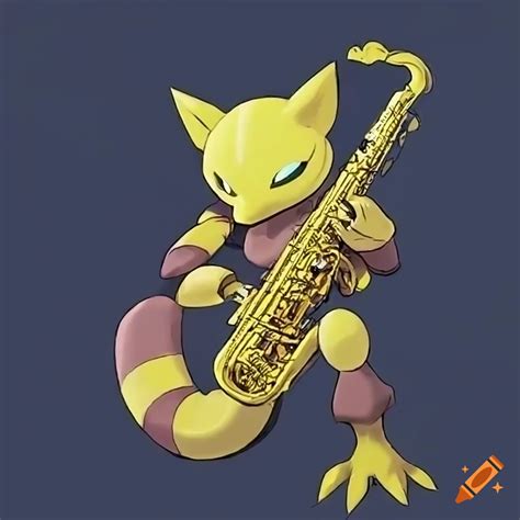 A fan art of abra playing the saxophone on Craiyon