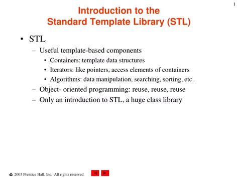 Ppt Introduction To The Standard Template Library Stl Powerpoint