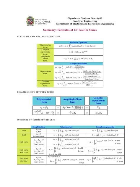 tables fourier representations pdf sine fourier series